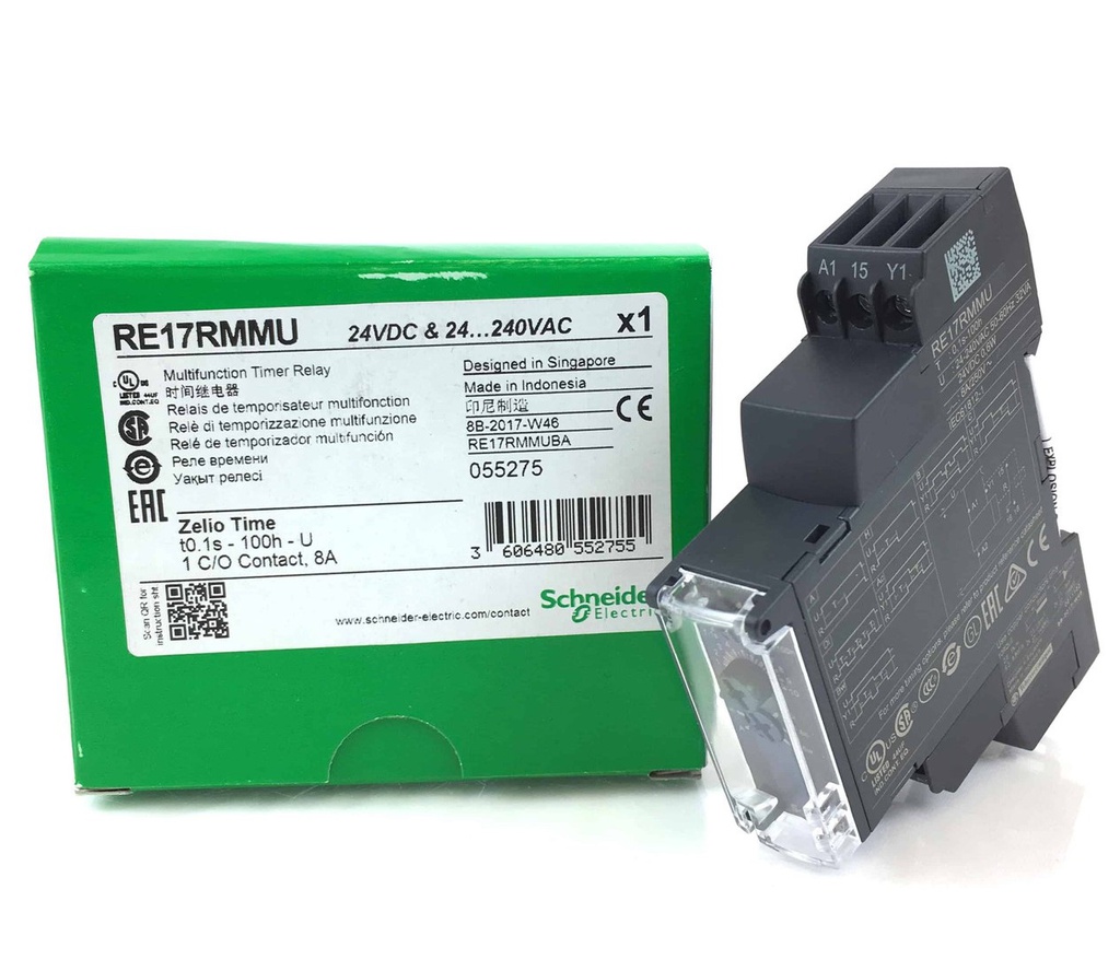 Timer Schneider RM17RAMU on-delay timing relay - 1 s..100 h - 24..240 V ...
